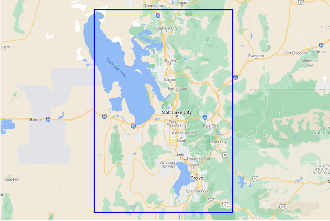 Utah Treasure Hunt boundary map - Trails Utah